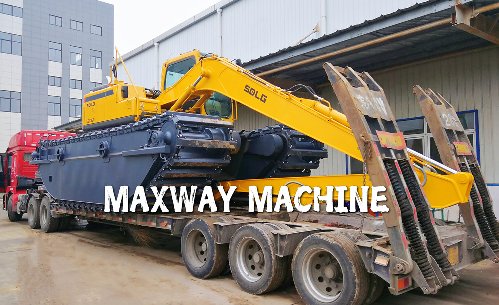 MAX150PU Amphibious Pontoon Undercarriage for 12--16 Ton Excavator ...