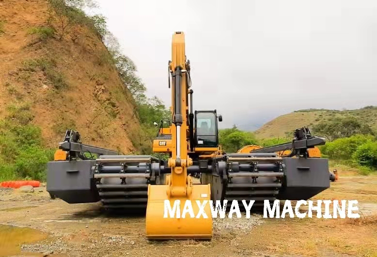 Side Pontoon with Hydraulic Spuds for Working in Deep and Flowing Water ...