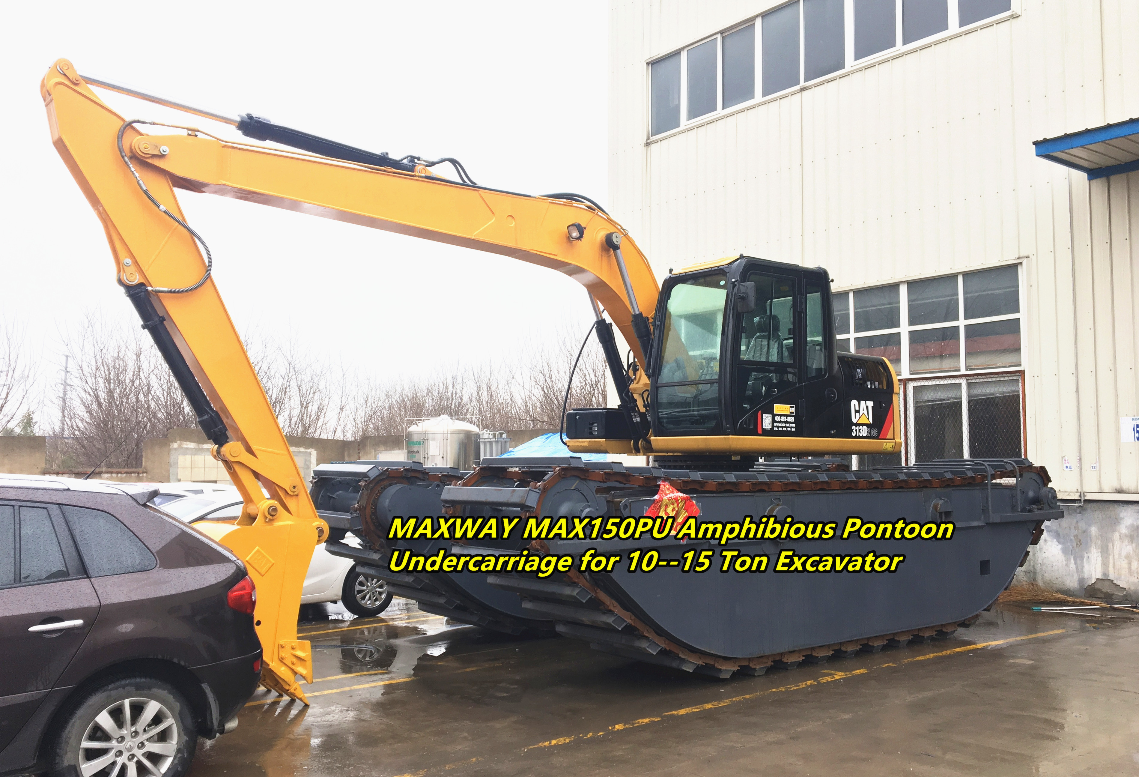 MAX150PU Amphibious Pontoon Undercarriage for 10--15 Ton Excavator ...